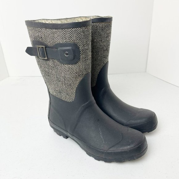 chooka | Shoes | Chooka Classic Mid Cafe Racer Herringbone Rain Boots ...